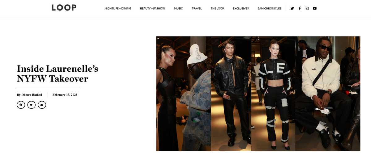 Client Laurenelle's NWFW coverage in Loop Magazine – Design to Produce